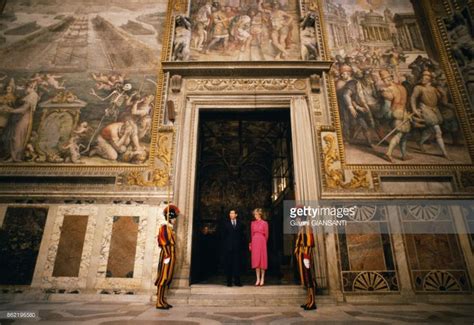 Prince Charles And Diana Princess Of Wales Visit The Sistine Chapel