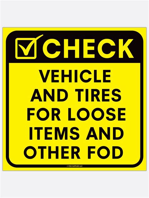 Check For Fod Essential Safety Signage