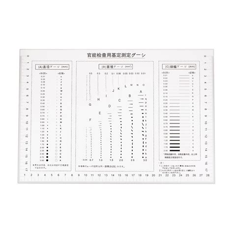 Uxcell High Precision Sec Size Estimation Chart 28x17cm Covered For Diameter Area And Line Width