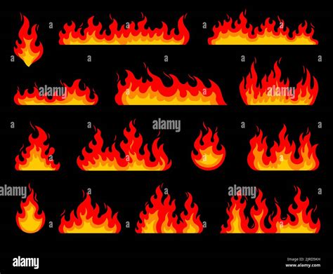 Cartoon Fire Flames Bonfire Fire Hell And Devil Flame Campfire Or