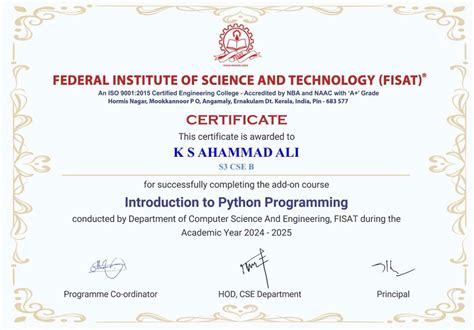I Have Successfully Completed The Introduction To Python Programming