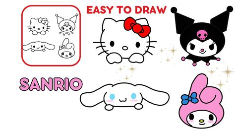 How To Draw Sanrio Characters Kuromi Melody Cinnamoroll And Hello