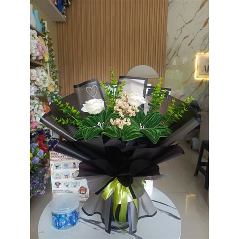 Jual Buket Bunga Liliy Besar 18cm Kawat Bulu Shopee Indonesia