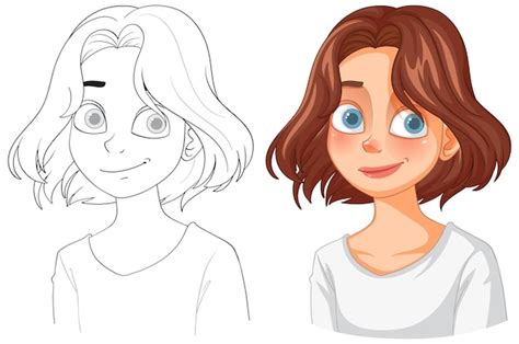 Premium Vector Smiling Girl Vector Illustration