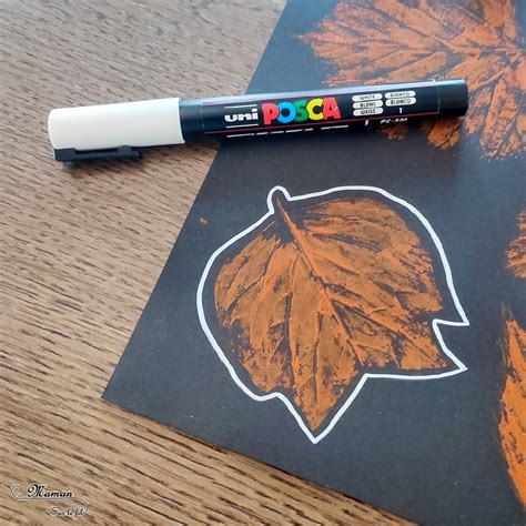 Empreintes De Feuilles à La Peinture Et Contours Activité Maman Sur