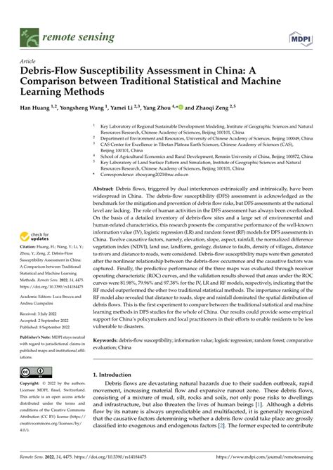 Pdf Debris Flow Susceptibility Assessment In China A Comparison