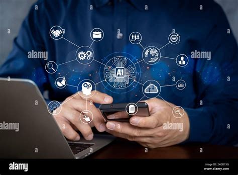 Businessman Using Chatbot In Computer Smart Intelligence Aichat Gpt