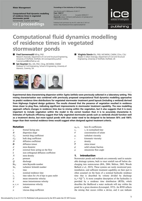 solution computational fluid dynamics modelling of residence times in