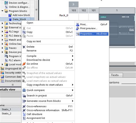 read s7 plc data from flexy disable optimized block access in tia