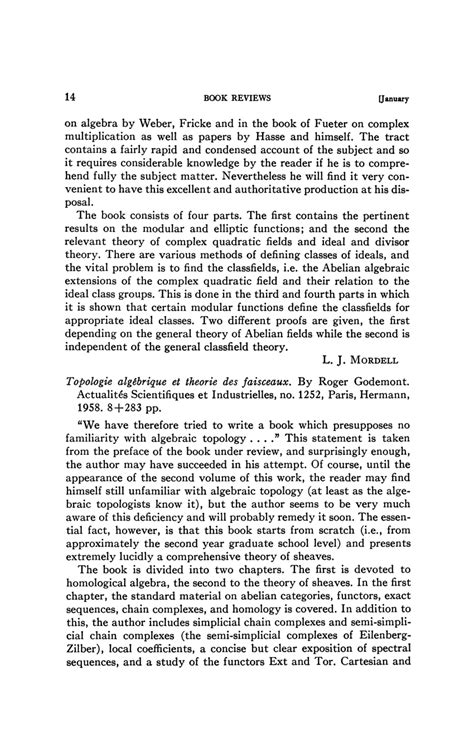 Pdf Review Roger Godemont Topologie Algébrique Et Théorie Des Faisceaux