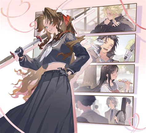 Tifa Lockhart Cloud Strife Aerith Gainsborough Sephiroth And Zack