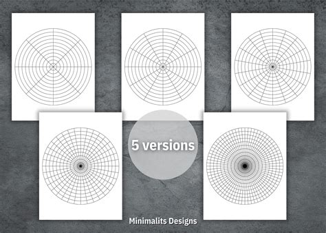 Polar Graph Paper Printable Circular Graph Paper Circular Grid Paper