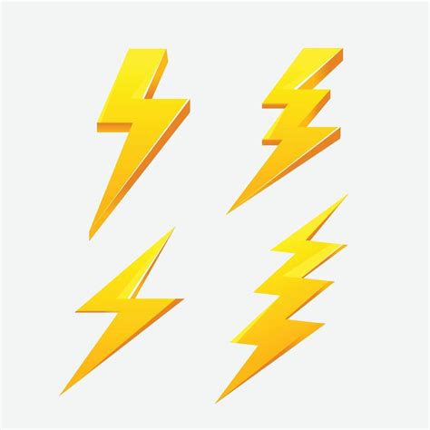 Thunder Bolt Vector Illustration Sets 40537450 Vector Art At Vecteezy