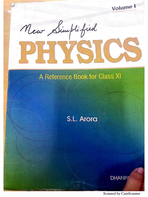 New Simplified Physics A Reference Book For Class 11 Vol 1 Sl Arora Z Library Pdf