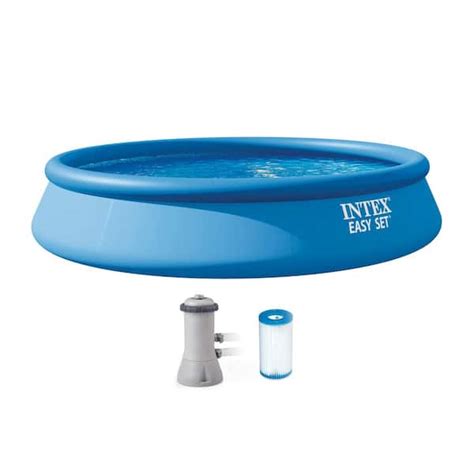 Intex Easy Set 15 Ft Round 33 In Deep Inflatable Pool Set 28157eh