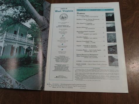 Wonderful West Virginia Magazine Aug 1978 Vol 42 No 6 Kermit Mckeever