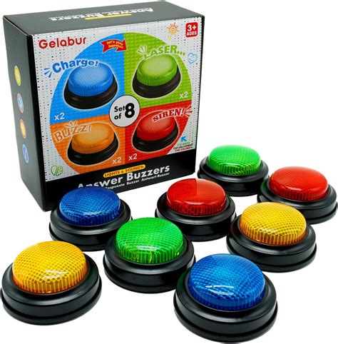 Gelabur 8 Pack Buzzers For Trivia Games Answer Buzzers For