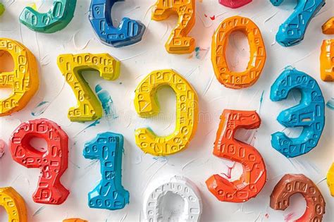 Colorful Numbers In Various Sizes Arranged On A White Background Forming An Abstract Pattern