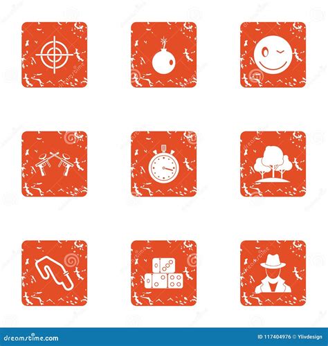 Whistleblower Icons Set Grunge Style Stock Vector Illustration Of