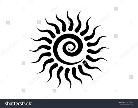 Black Tribal Sun Tattoo Sonnenrad Symbol Stock Vector Royalty Free
