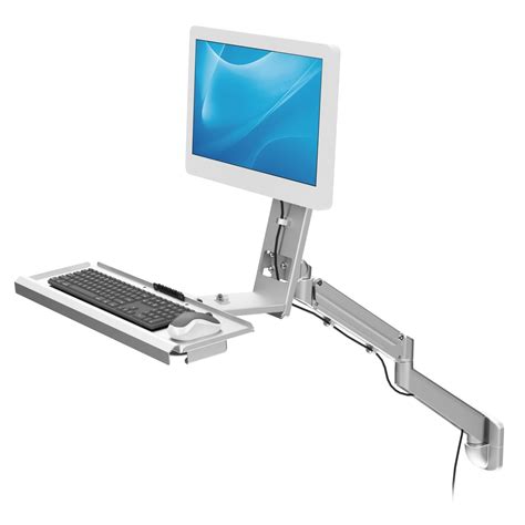 Wall Mounted Single Monitor Arm With Keyboard Tray Diwei Industrial