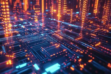 A High Tech 3d Abstract Background Featuring A Vast Matrix Of Luminous Floating Data Streams