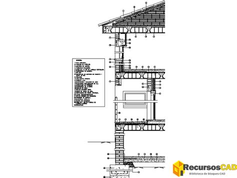 Bloques Dwg De Detalles Constructivos De Cubiertas Fachadas Y Garajes Con Balcones Y Terrazas