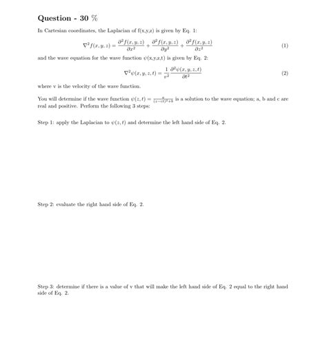 Solved Question In Cartesian Coordinates The Laplacian Chegg