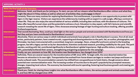 Interview Writing An Igcse Tutorial Teaching Resources