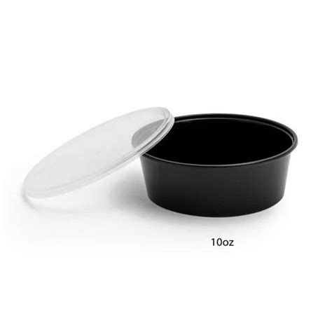 Plastic Round Container 300ml Reusable Plastic Round Black Container Service Provider From Thane