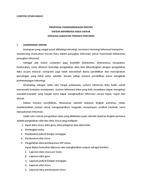 Contoh Studi Kasus Analisis Sistem Pdf