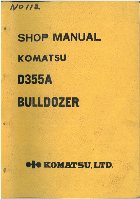 Komatsu Bulldozer D50a 15 Dozer Shovel D355a 1 Workshop Service Shop
