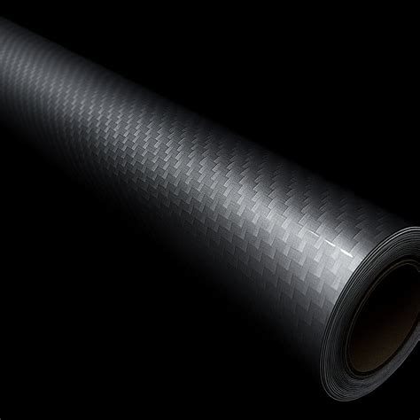 Rockrose 7d Glossy Silver Carbon Fiber Vinyl Wrap Anti Wrinkle Air