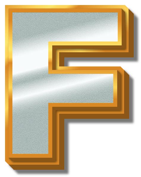 3d Elegant Gold Silver Alphabet Letter F 34097685 Png