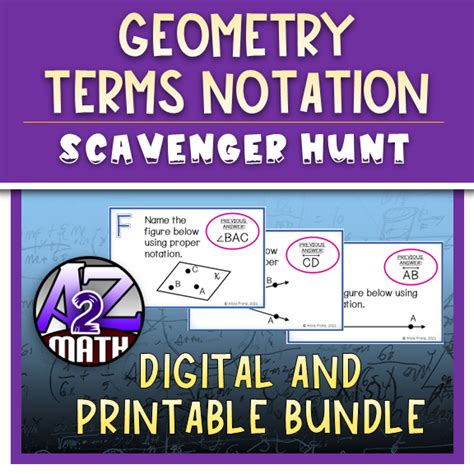 Geometry Terms Notation Activity Digital And Printable Scavenger Hunt
