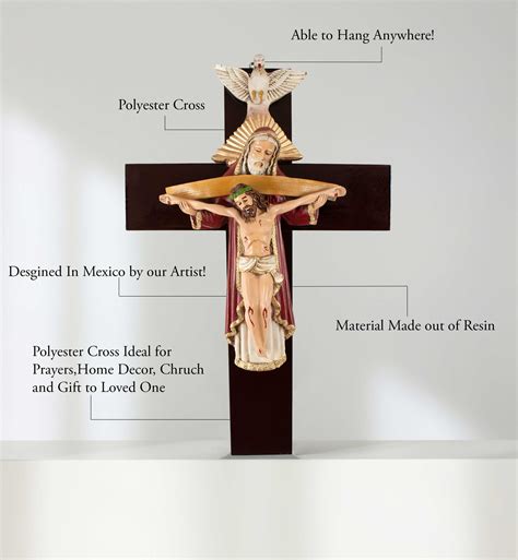 Mrcjsales Holy Trinity Red Crucifix Santísima Trinidad Polyester