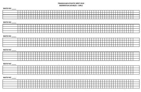 Badminton Score Sheet Doubles Pdf