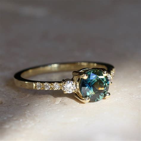 Sapphire Trilogy Ring 125ct Round Sapphire James And Irisa