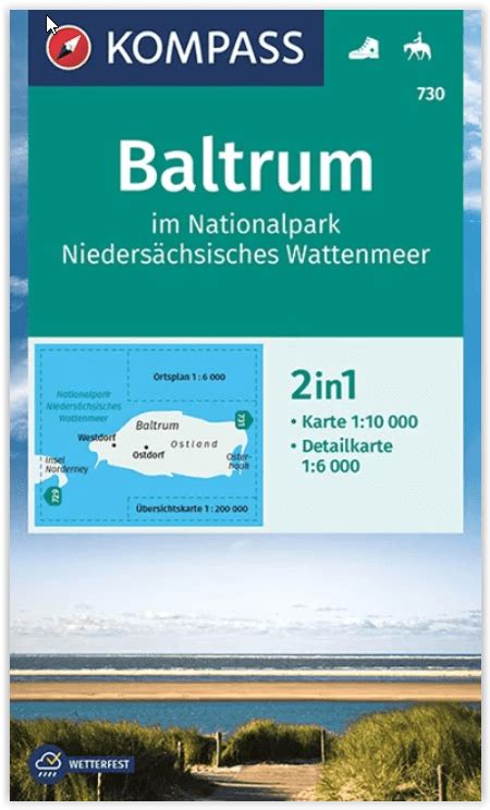 Wandelkaart 730 Baltrum In Het Np Waddenzee Kompass