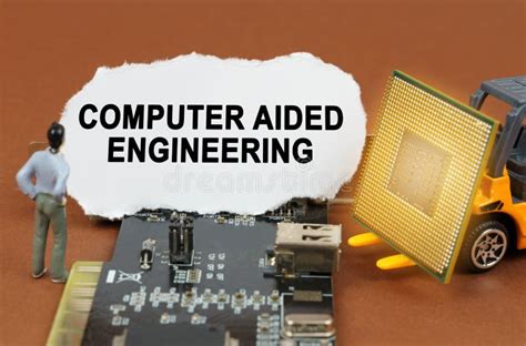 on the board with microcircuits lies a paper plate with the inscription computer aided