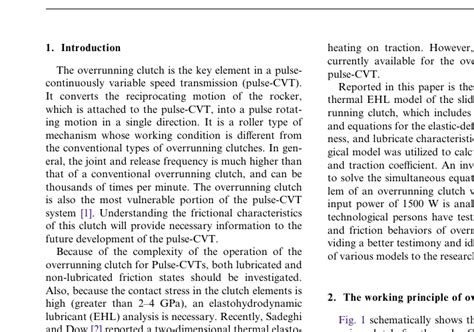 analytical model of sliding friction in an overrunning clutch word文档在线