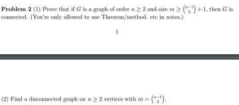solved problem 2 1 ﻿prove that if g ﻿is a graph of order