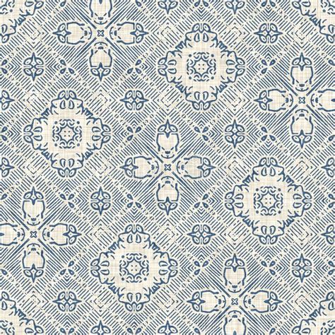 French Blue Linen Effect Geometric Pattern Classic 2 Tone European Neutral Grey Woven Textile