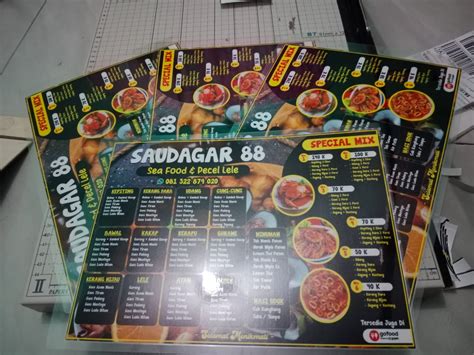 Cetak Daftar Menu Makanan Laminating Keras Lazada Indonesia