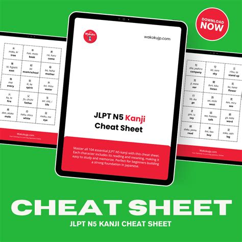 Complete Jlpt N5 Kanji List Master All 104 Characters Wakoku