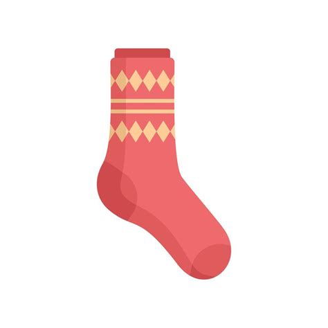 Fun Sock Icon Flat Vector Sport Wool Sock 17337302 Vector Art At Vecteezy