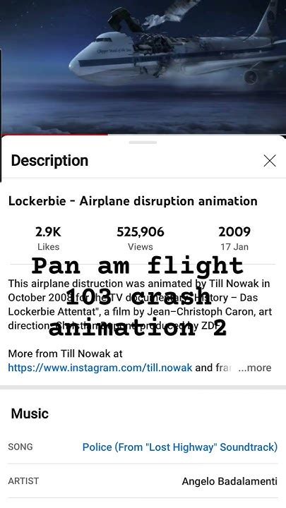 Pan Am Flight 103 Crash Animation 2 Aviation Youtube