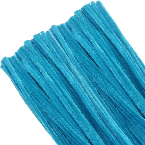 Toaob 100pcs Pipe Cleaners Blue Pipe Cleaners Chenille