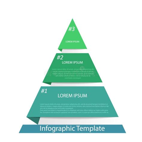Triangle Divided Into Three Colored Parts Template For Infographics