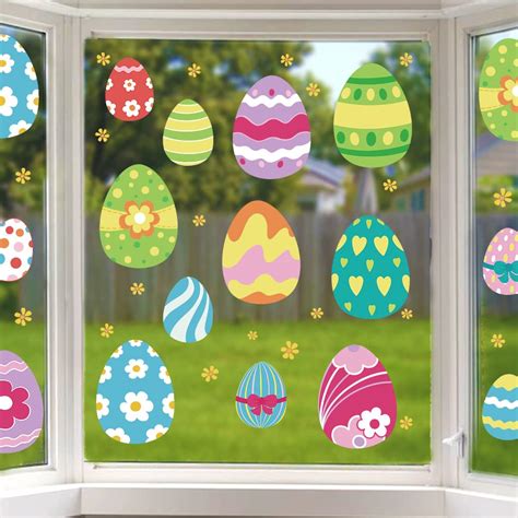 Ivenf Easter Decorations Window Clings Decals Decor Extra Large Easter